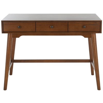 Benga 3 Drawer Writing Desk Light Walnut/gold - Mibasics : Target