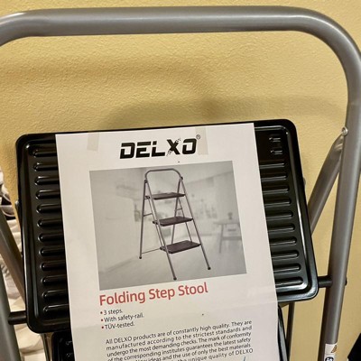 Delxo Portable Collapsible Lightweight Alloy Steel 3-step Stool ...