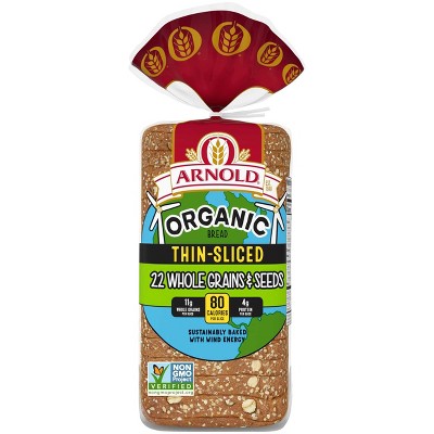 Arnold Organic Thin Sliced 22 Grains And Seeds Bread - 20oz : Target