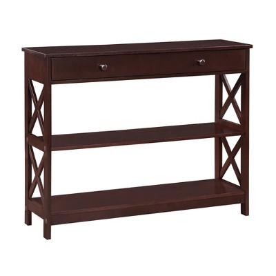Town Square 1 Drawer Console Table With Shelves Espresso - Breighton ...