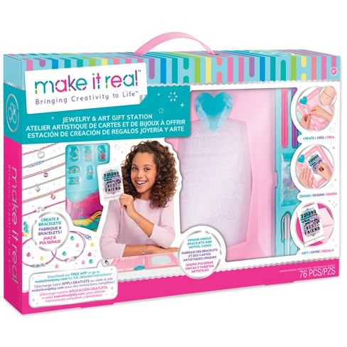 Make It Real: Diy Jewelry & Art Gift Station Craft Kit, 76 Pieces : Target