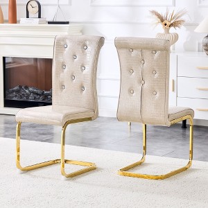 PexFix Set of 2 Retro Alligator Skin Dining Chairs, Faux Leather with ...