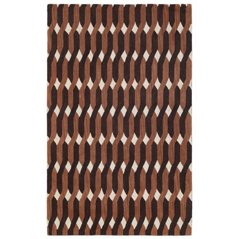 Obeetee Retro Allure Hand Made Indoor Area Rug - 2'6"x8' Rust : Target
