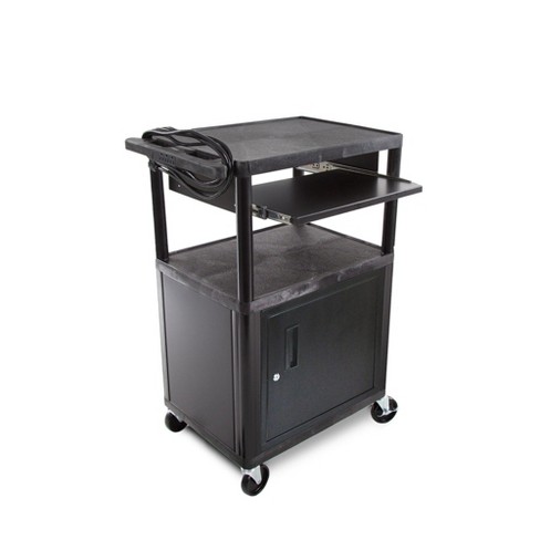 Line Leader Plastic Av Cart + Cabinet + Keyboard Tray| Mobile ...
