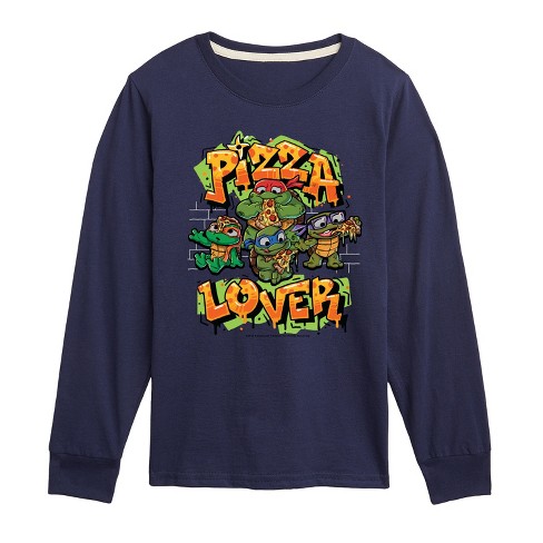 Teenage Mutant Ninja Turtles Mutant Mayhem Pizza Lover Long Sleeve Graphic T-shirt - Navy - 4t ...