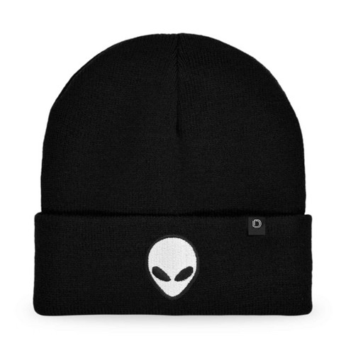Dalix Alien Embroidered Beanie Hat Knit Cap Cold Weather Mens In Black ...