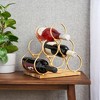 Twine Pyramid 6 Bottle Wood Wine Rack, Holds 6 Standard Wine Bottles ...