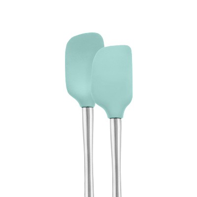 Tovolo Flex-core Stainless Steel Handled Mini Spatula And Spoonula Aqua ...