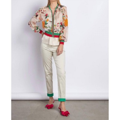 Women's Beige & Green Pant - Tricot Chic 4 : Target
