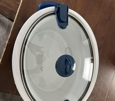 Crock-pot 7qt Cook & Carry One Touch Programmable Slow Cooker Poseidon Blue: Locking Lid ...