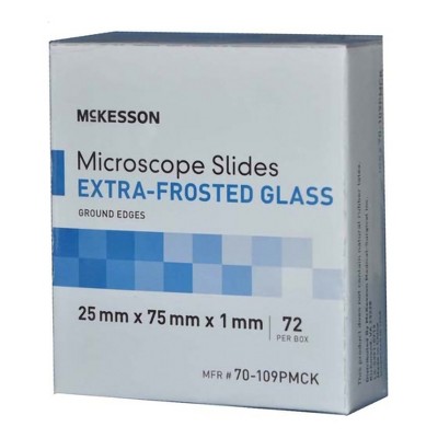 Mckesson Glass Microscope Slides 25 X 75 X 1 Mm Extra-frosted End 72 ...