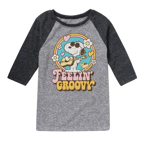 Boys' Peanuts Feelin Groovy Snoopy And Woodstock - Athletic Heather ...