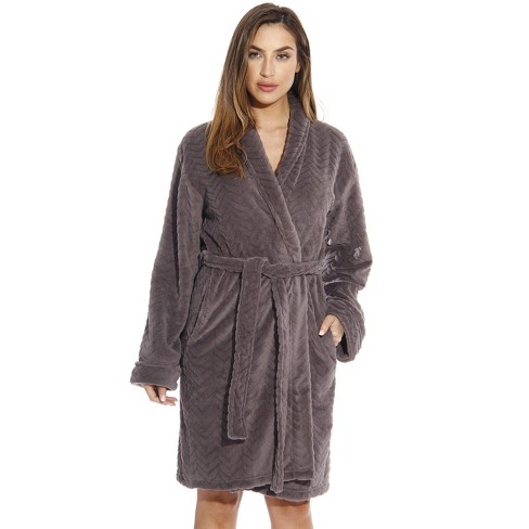Just Love Womens Plush Solid Robe | Ladies Bathrobe 6312-charcoal-l ...