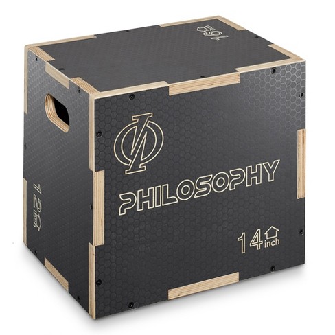 Philosophy Gym 3 In 1 Non-slip Wood Plyo Box, 16" X 14" X 12", Gray ...