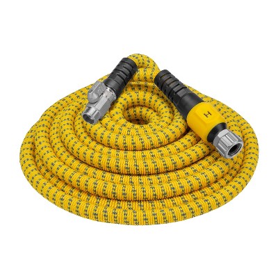 Hydrotech 100' Expandable Max Flow Garden Hose Yellow: Durable, Kink ...