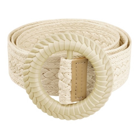 Elerevyo Women's Vintage Woven Belts Round Buckle Boho Waist Belt For ...