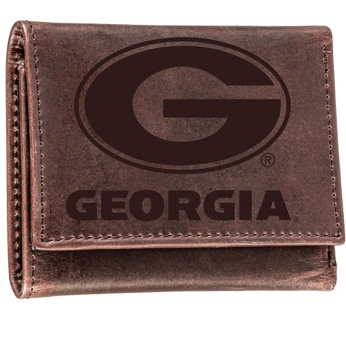 Evergreen Ncaa Georgia Bulldogs Brown Leather Trifold Wallet Officially ...