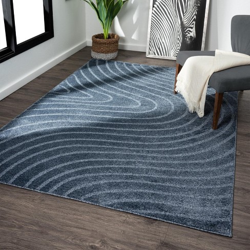 Luxe Weavers Modern Geometric Wave Blue 5x7 Area Rug : Target