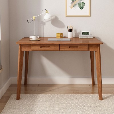 FUFU GAGA Classic Home Office Desk Writing Desk with Drawers 39.3 W Brown