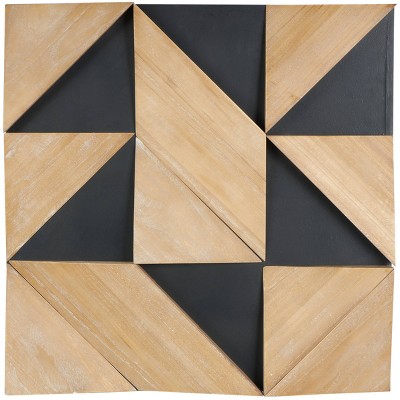 Olivia & May 31"x31" Wood Geometric Dimensional Triangle Wall Decor ...