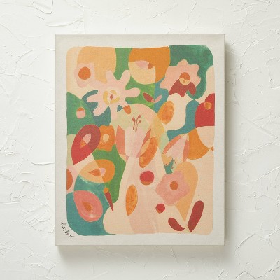 Canvas Floral Bouquet Framed Wall Art With Tan Frame - Olivia & May ...