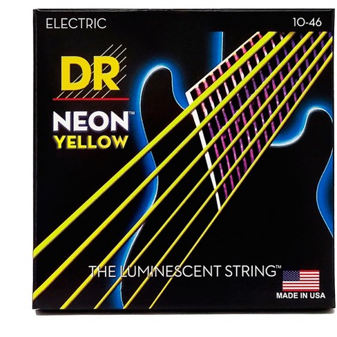 Dr Strings Neon Hi-def Yellow Superstrings Medium Electric Guitar ...