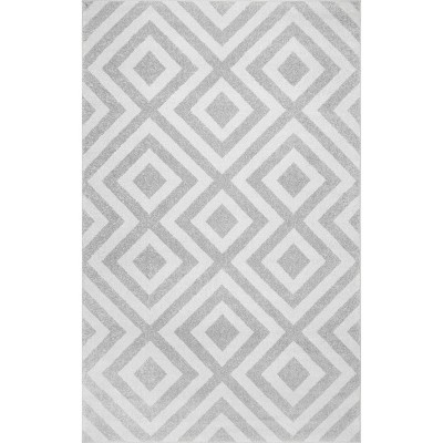 Nuloom Zadie Geometric Area Rug 8x10, Light Gray : Target