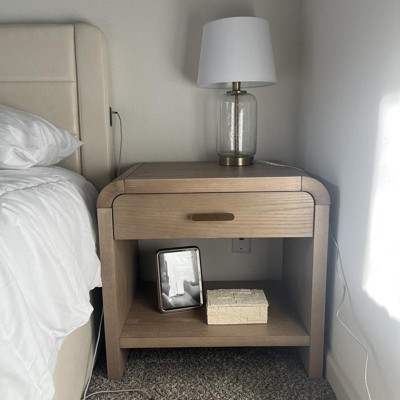 Zebrina Wood Nightstand With Drawer Natural - Threshold™ : Target