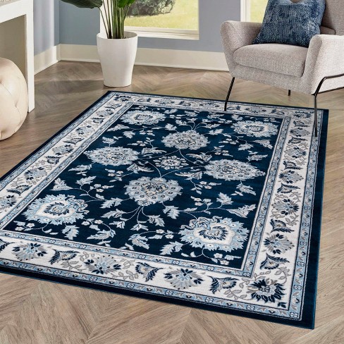 4'x6' Cherie French Cottage Area Rug, Navy/ivory - Jonathan Y : Target