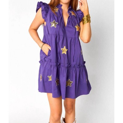 Women's Aubrey Sequin Star Mini Dress - Buddylove L : Target