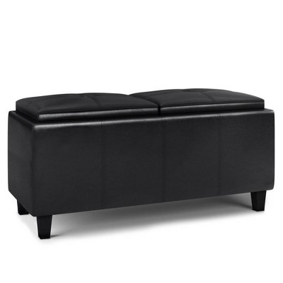 Franklin 2 Tray Storage Ottoman Midnight Black - Wyndenhall : Target