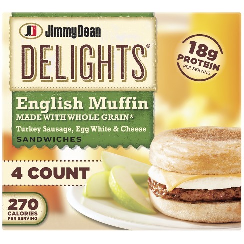 Jimmy Dean Delights Turkey Sausage, Egg Whites, & Cheese Frozen English ...
