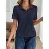 Garvee Dressy Polo Shirts for Women Work Short Sleeve Button Collared V ...