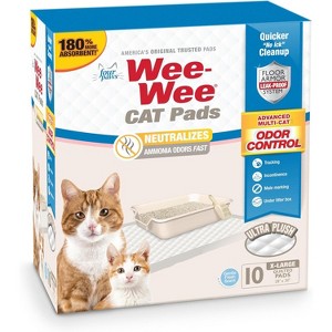 Four Paws Wee-Wee Cat Pee Pads, Disposable Litter Box Mats, Advanced ...