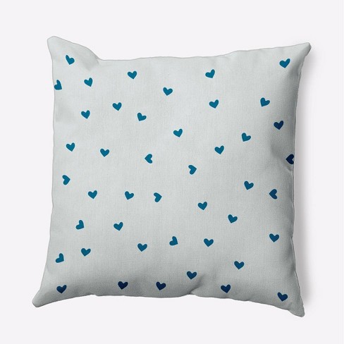 16"x16" Valentine's Day Little Hearts Square Throw Pillow Teal - E By ...