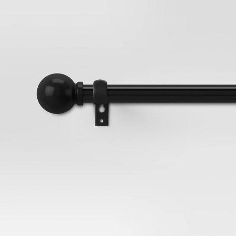 28"-48" Café Ball Curtain Rod Black - Room Essentials™: Adjustable ...