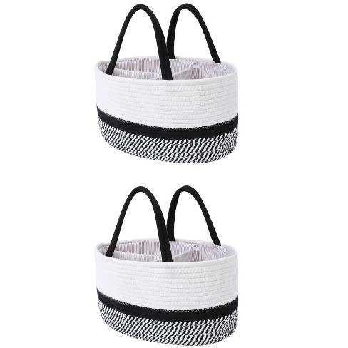 Regalwoven Woven Cotton Rope Storage Basket With Handles For Living ...