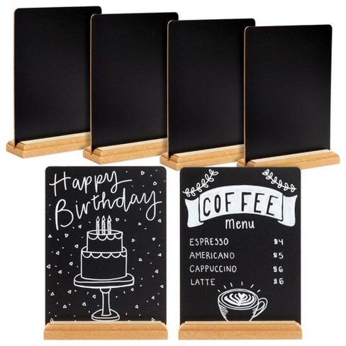 Juvale 6 Pack Mini Chalkboard Signs With Stand For Table Decorations Restaurant Food Display Message Boards Small Business Coffee Shop 6 X 8 In Target