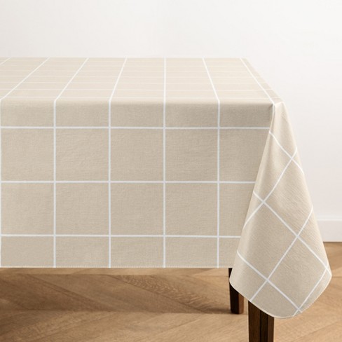 Elrene Windowpane Plaid Grid Printed Vinyl Indoor/outdoor Tablecloth ...