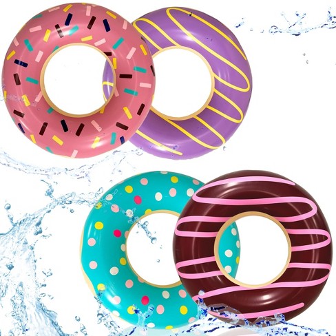 Donut Pool Floats Kids & Adults 30" (4 Pack) Floaties For Swimming Pool ...