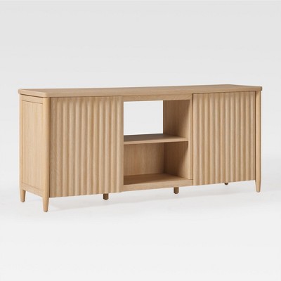 Walker Edison Scandinavian Reeded TV Stand with Storage for up to 70 ...