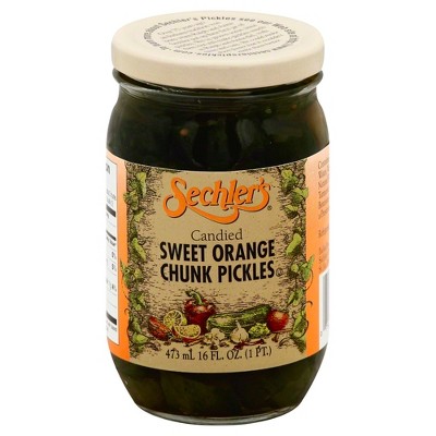 Sechlers Candied Sweet Orange Chunk Pickles - Case Of 6 - 16 Fl Oz : Target