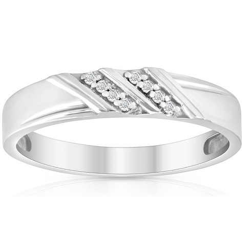 Pompeii3 1/10ct Diamond Mens Ring 14k White Gold - Size 7 : Target