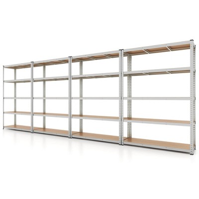 Costway 4 Pcs 5 Tier Adjustable Garage Shelving Unit With 2200 Lbs Max ...