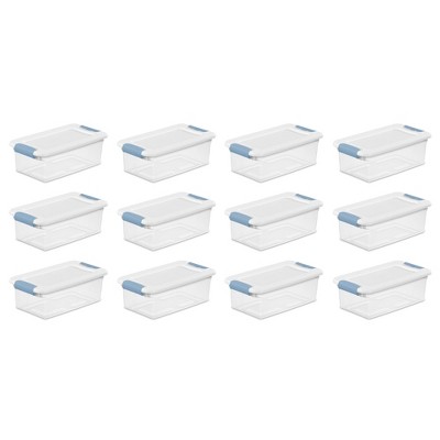 Sterilite 16 Quart Plastic Stacker Box, Latching Lid Storage Bin ...