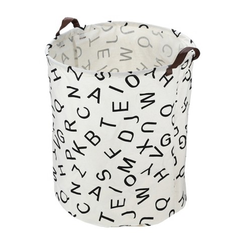 Unique Bargains 3661 Cubic-in Foldable Cylindrical Laundry Basket Black ...