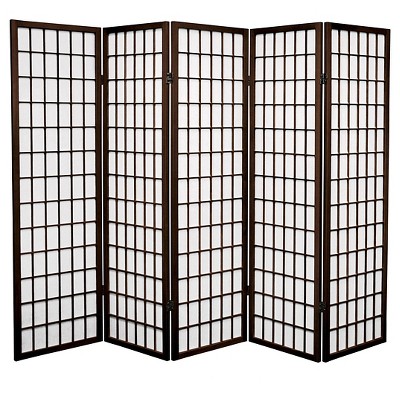 5 Ft. Tall Window Pane Shoji Screen - Black (3 Panels) : Target