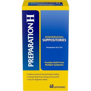 Preparation H Suppositories Pre-Shaped Units for Daily Personal Care ...