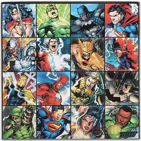 Open Road Brands Dc Justice League - Collage Square Canvas Wall Decor ...