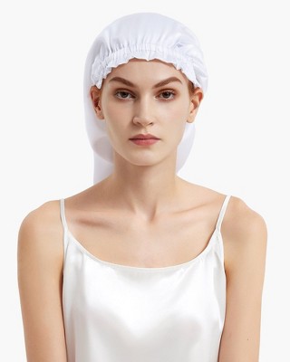 Mommesilk 22 Momme Pure Long Silk Hair Bonnet - Silver Blue : Target